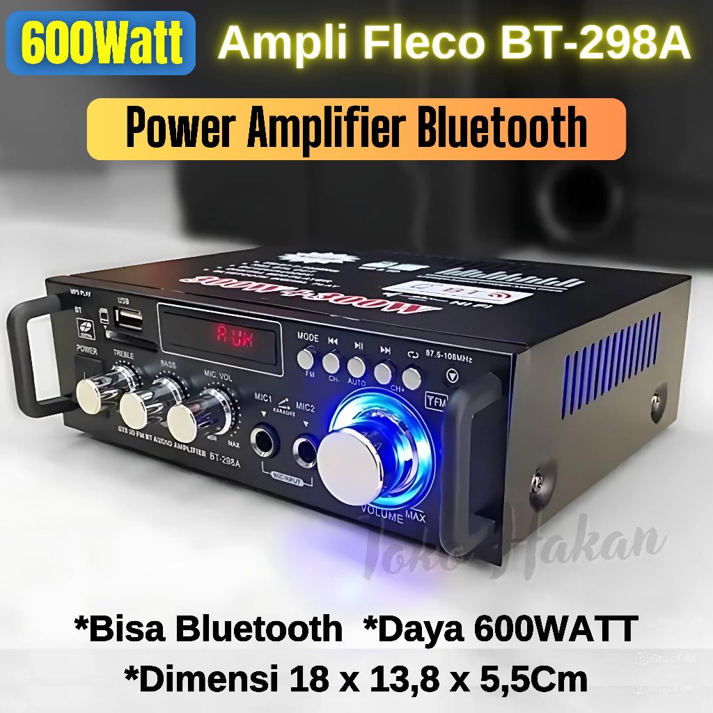 Jual Amplifier Daya 600 Watt Full Bass Fleco BT-298A Audio Penguat ...