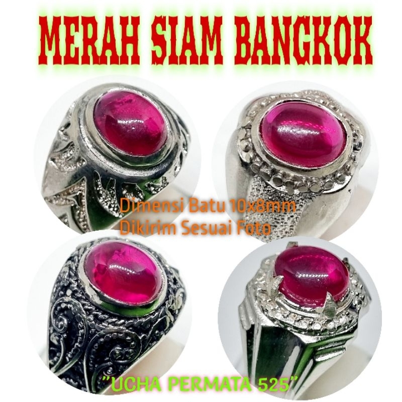 Jual cincin merah siam bangkok rose / batu merah murah | Shopee Indonesia