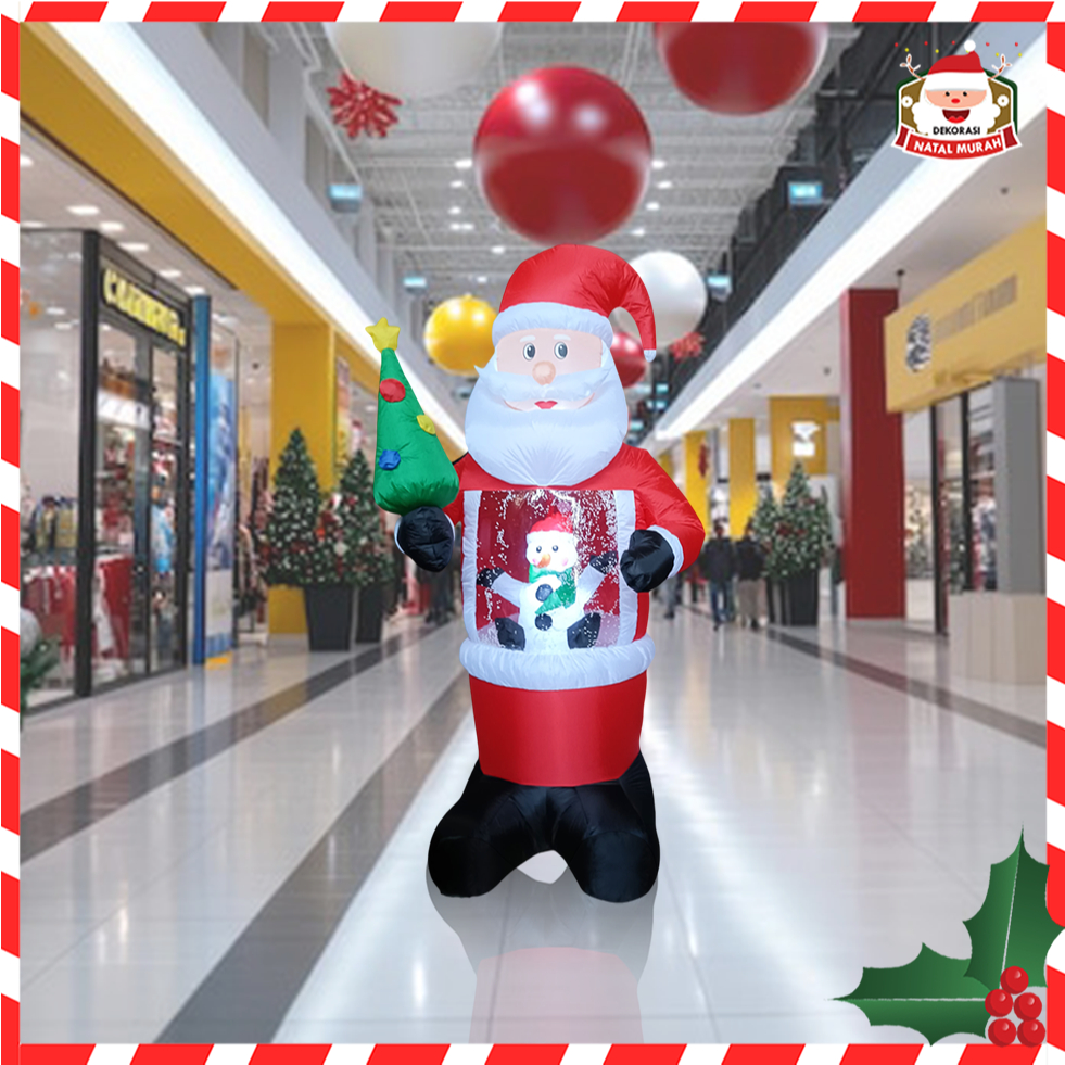 Jual 2 Meter Boneka Natal Christmas Santa Claus Terang Dekorasi Hiasan ...