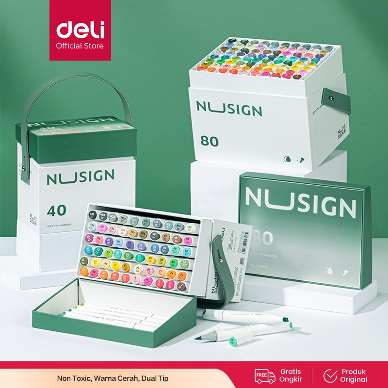 Jual Nusign Sketch Marker / Spidol Sketsa Dual Tip 40 60 80 Warna Non ...