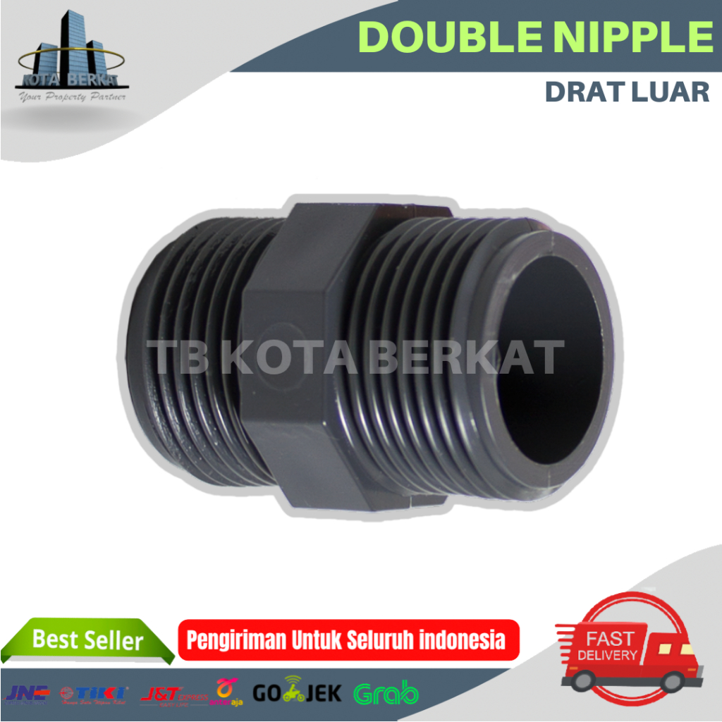 Jual DOUBLE NEPEL/ DOUBLE NIPPLE PVC / SAMBUNGAN DRAT LUAR PIPA PVC NIPPLE | Shopee Indonesia