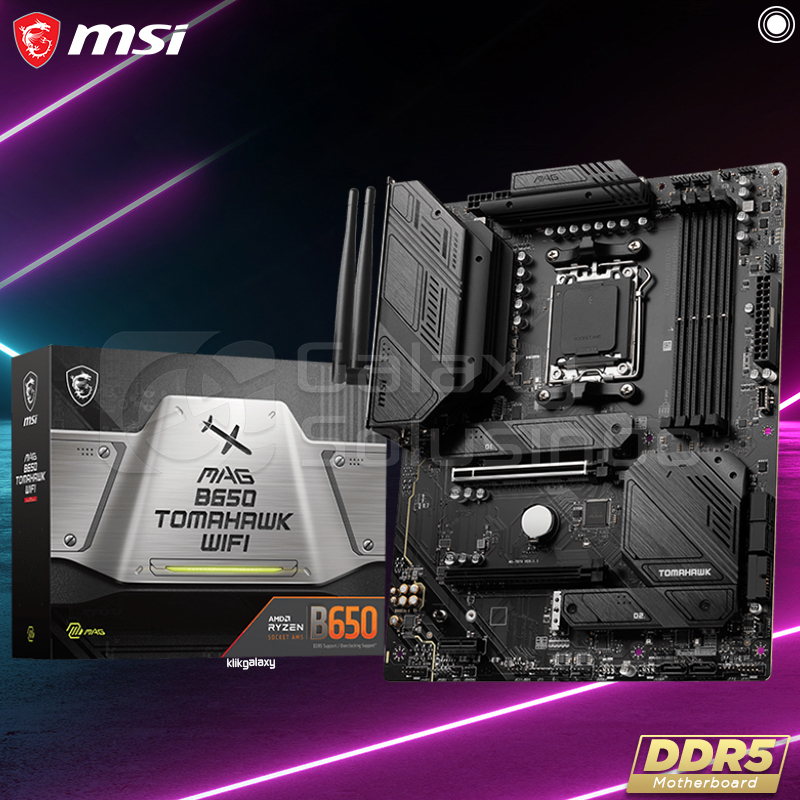Jual MSI MAG B650 TOMAHAWK WIFI AMD AM5 B650 DDR5 Motherboard | Shopee ...
