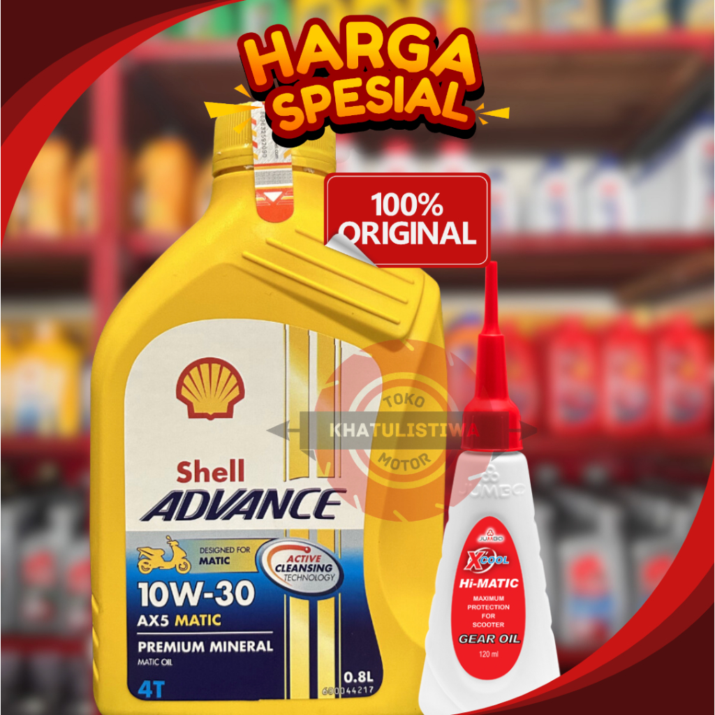 Jual [PAKET OLI] OLI SHELL AX 5 MATIC AX5 800 ML + OLI GEAR JUMBO OLI ...