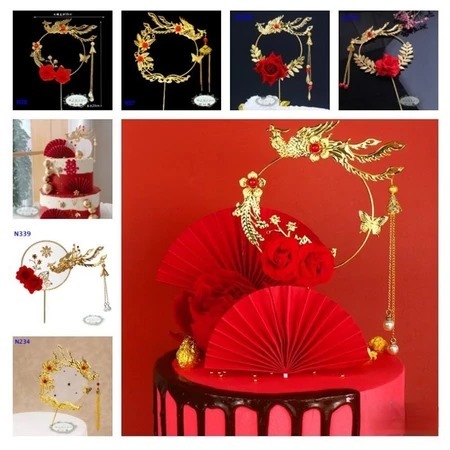 Jual PAJANGAN TOPPER KUE WEDDING TUSUKAN PHOENIX GOLD SANG JIT PHOENIX ...