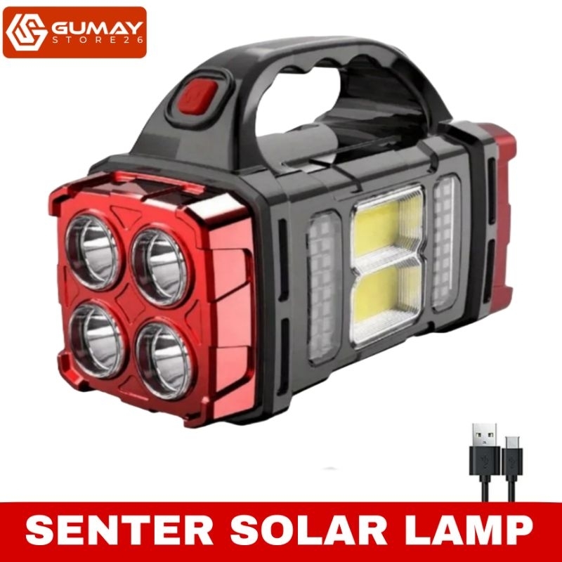 Jual Senter Solar Multi Fungsi LONGDA HB-2678 - Senter LED COB ...