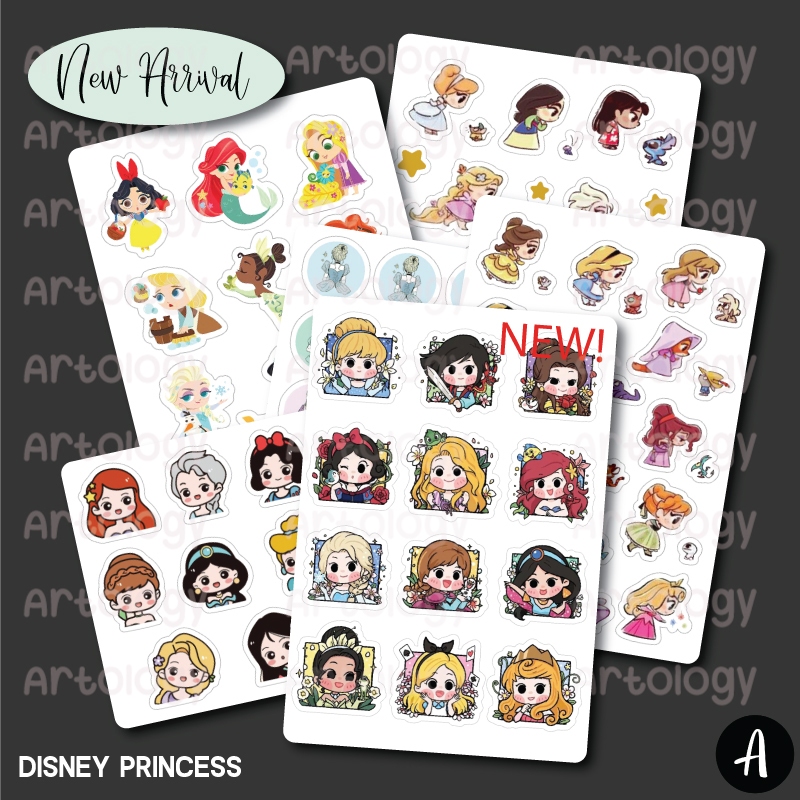 Jual Sticker Set Cute Chibi Disney Princess Planner DIY Jurnal Koper ...