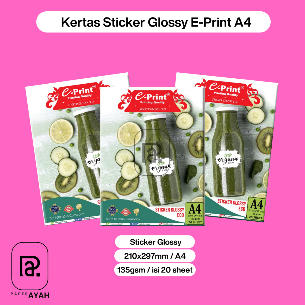 Jual Eprint Kertas Glossy Sticker Eco e-print A4 135gsm Eco Glossy ...