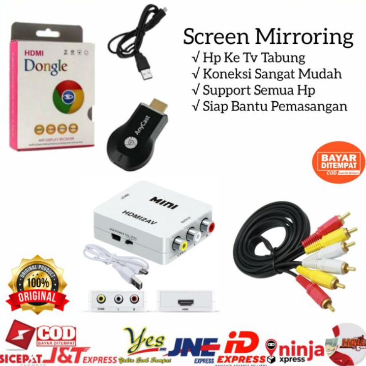 Jual PAKET LENGKAP ANYCAST MIRRNG DARI HP KE TV TABUNG ANYCASH DONGEL ...