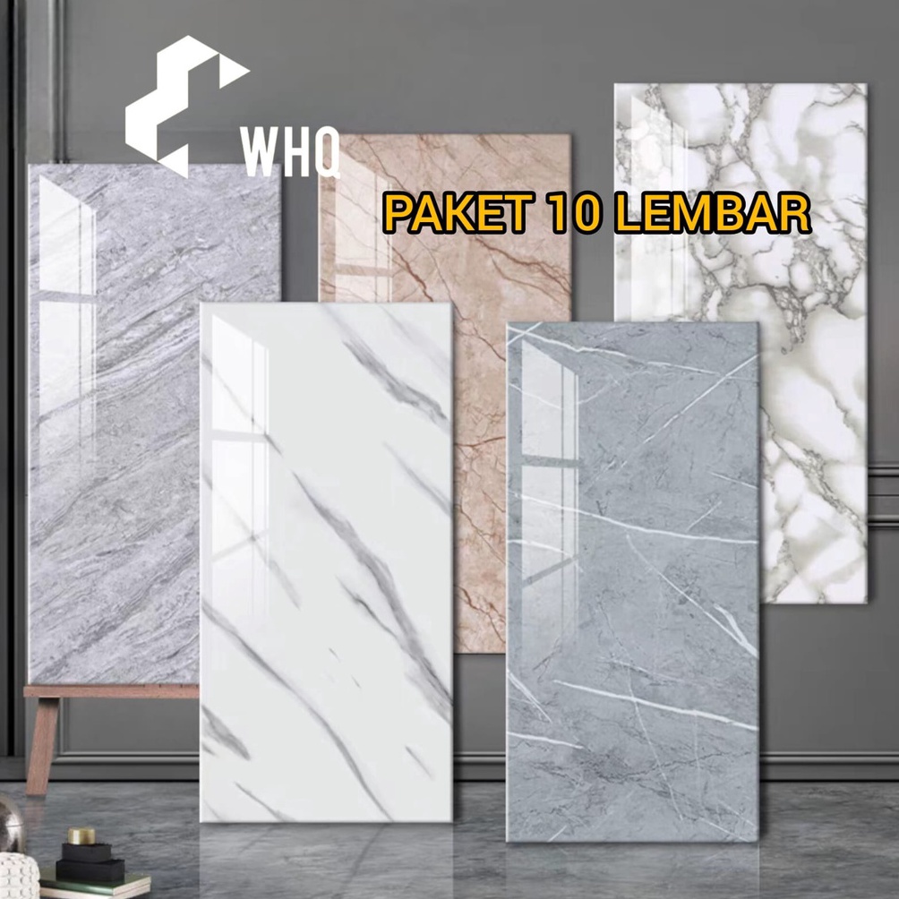 Jual PAKET 1 LEMBAR Wallpaperfoam marmer dinding Vinyl Marble 3 x 6 cm ...