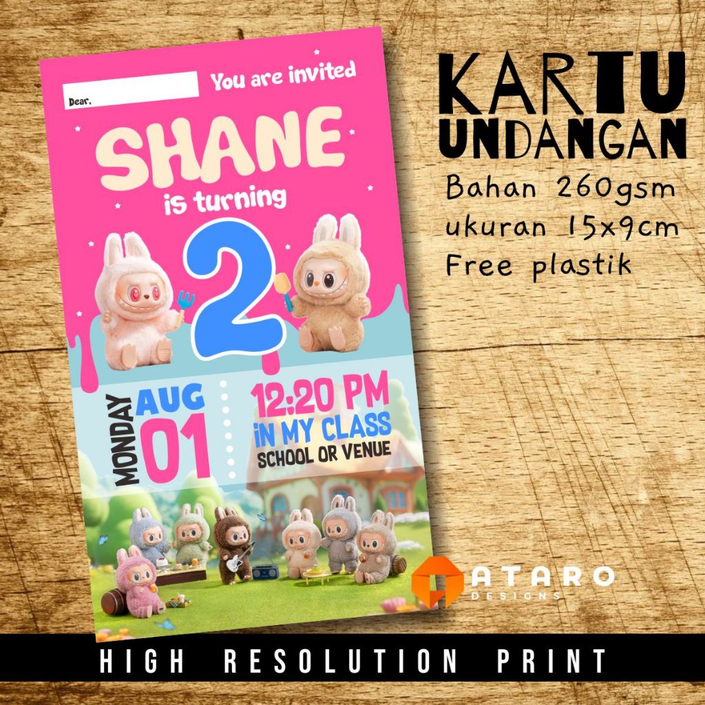Jual Kartu Undangan Ulang Tahun Labubu | Shopee Indonesia
