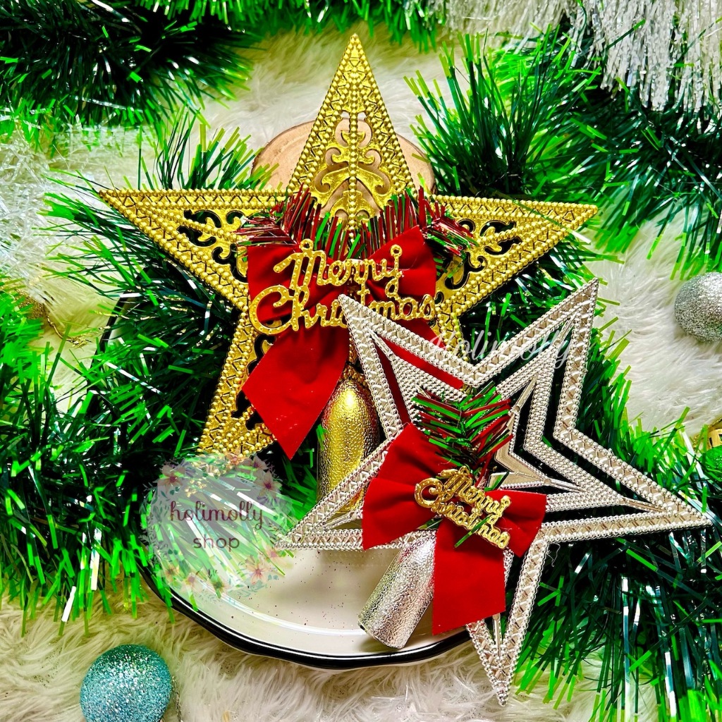 Jual TOP STAR Dekorasi Hiasan Pohon Natal Bintang Atas Christmas Tree ...