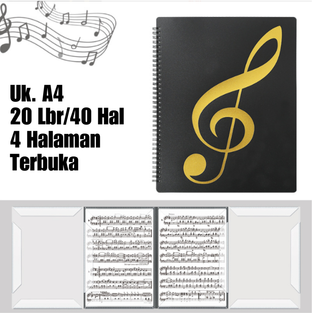 Jual Buku Folder Partitur A4 40 Halaman 4 Halaman Terbuka Piano Sheet ...