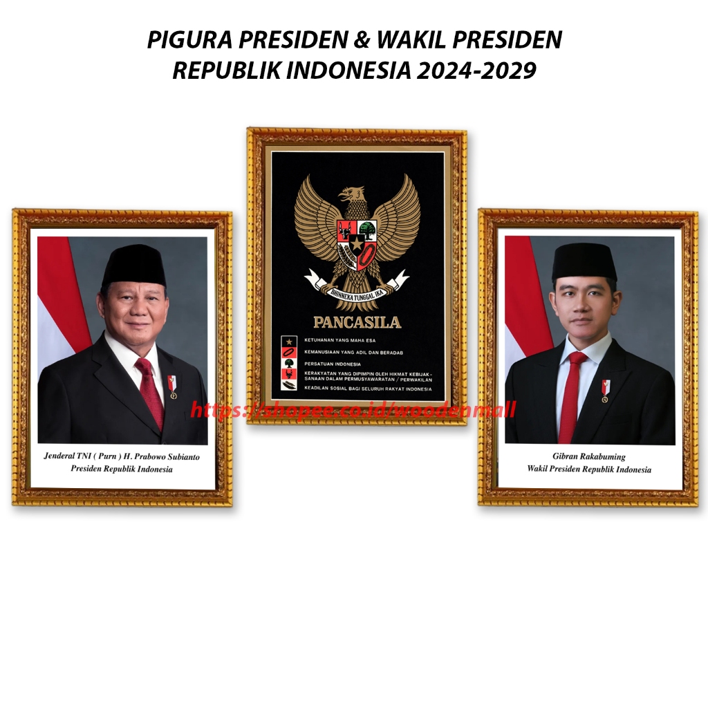 Jual Pigura 10RS Foto Presiden dan Wakil Presiden Indonesia Bingkai Pigora 25 x 35 cm Set Garuda ...