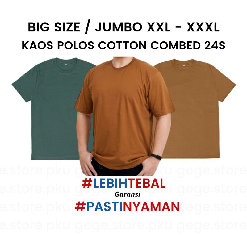 Jual Ukuran Jumbo XXL dan XXXL - 4XL - 5XL - Solid 24s - Kaos Polos ...