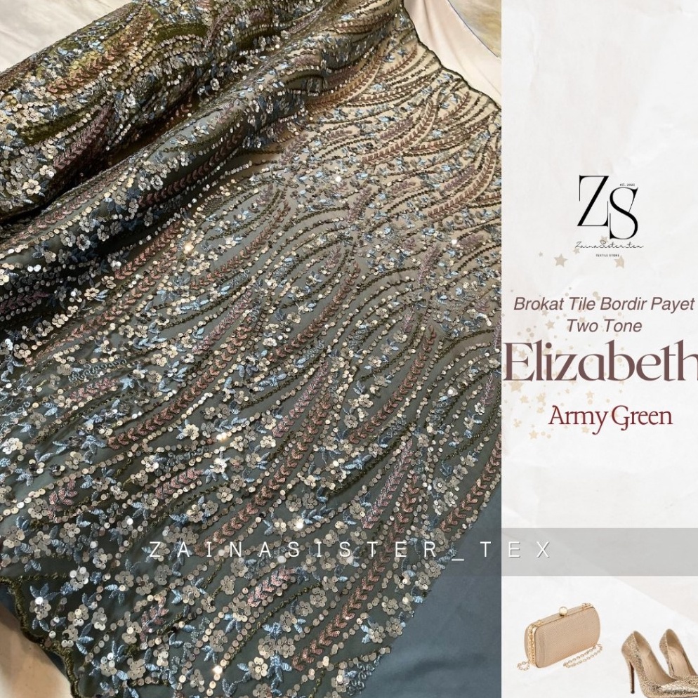 Jual KODE M64I Bahan Kebaya Kain Brokat Tile Bordir Payet Spangle ...