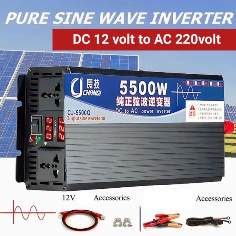 Jual Power Inverter Pure Sine Wive 5500 Watt DC to AC 12V to AC220V | Shopee Indonesia