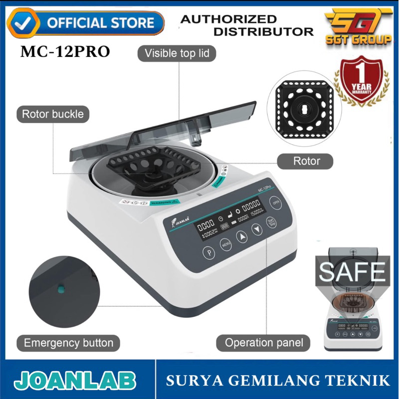Jual High Speed Centrifuge Joanlab MC-12Pro Benchtop Lab Sentrifugal Mini Sentrifugasi MC12Pro ...