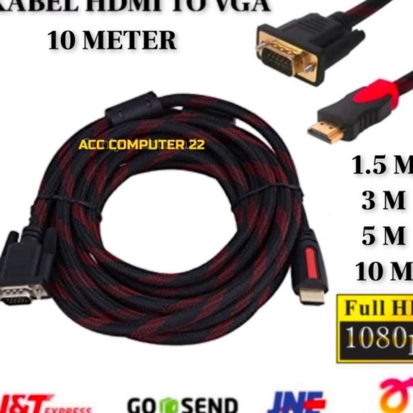 Jual kabel hdmi to vga kabel hdmi ke vga 15 meter hiqh | Shopee Indonesia