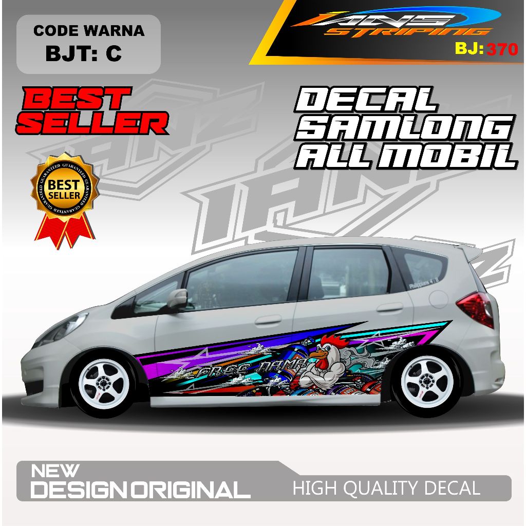 Jual BJT 370 - DECAL CUSTOM STICKER MOBIL CITY CAR HONDA JAZZ MOBILIO ...