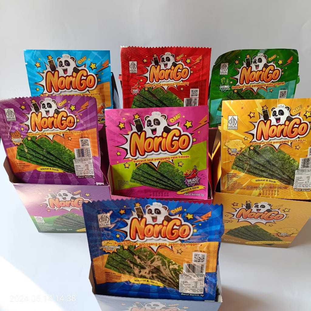 Jual Norigo Rumput Laut Crispy 1Box (12pcs) tersedia semua VARIAN RASA ...