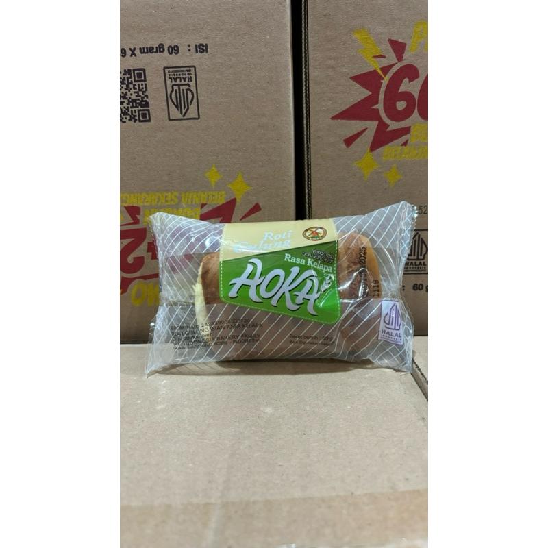 Jual Roti Aoka Gulung Keju Cokelat Kelapa kemasan Karton Kardus ...