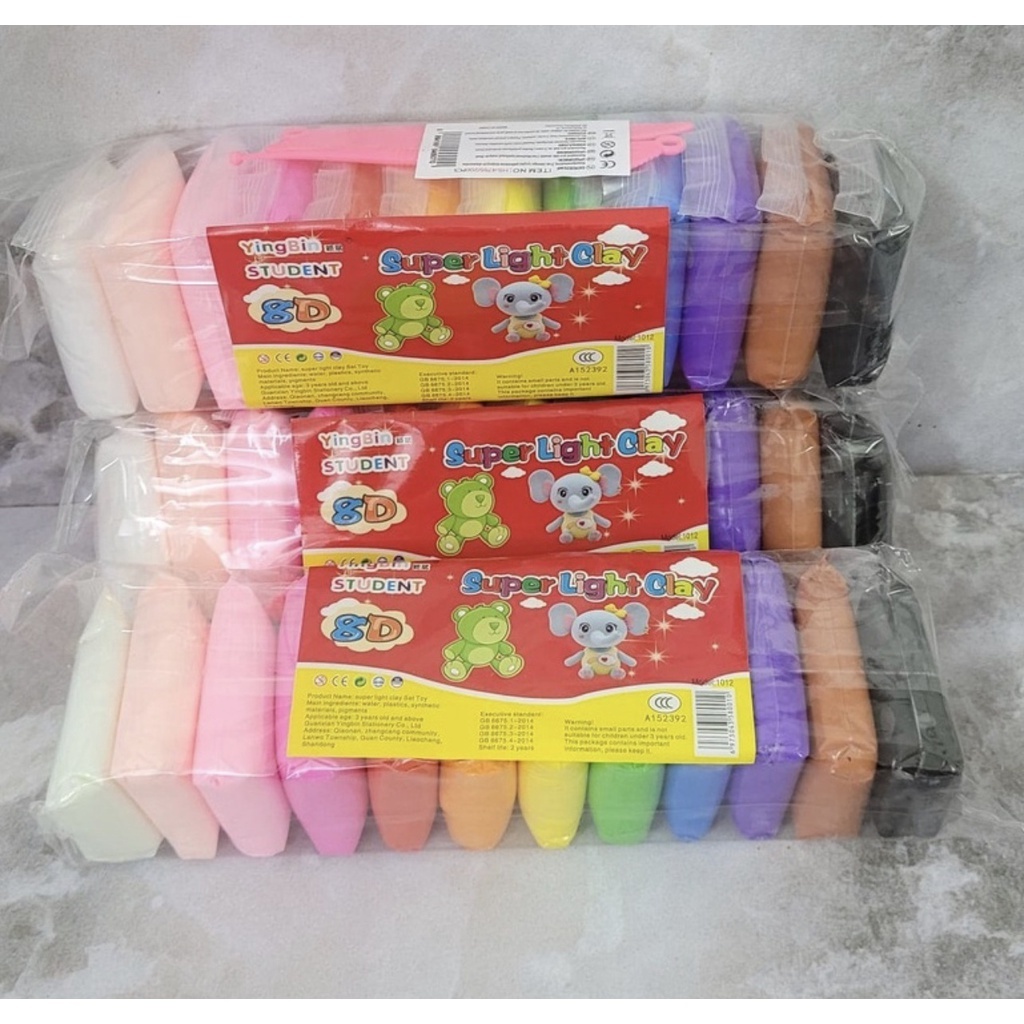 Jual (COD)Clay Polymer Mainan Anak (12 pcs) Edukasi SLIME Clay Dough ...