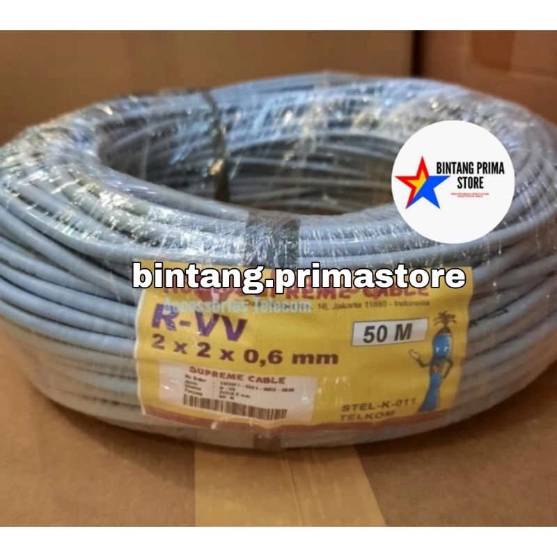 Jual Kabel Telepon Supreme 2 Pair 2x2x0.6mm 4C @50mtr | Shopee Indonesia