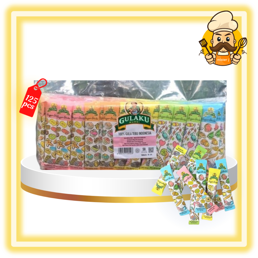 Jual Gulaku Stik 125 pcs | Gula Pasir Stick 1 pack isi 125 pcs | Gulaku ...