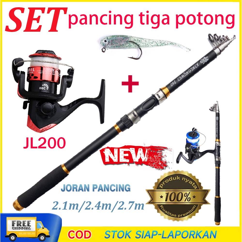 Jual ⚡️Promosi Februari⚡️Set Joran Pancing 2.1M/2.4M/2.7M Set Joran ...