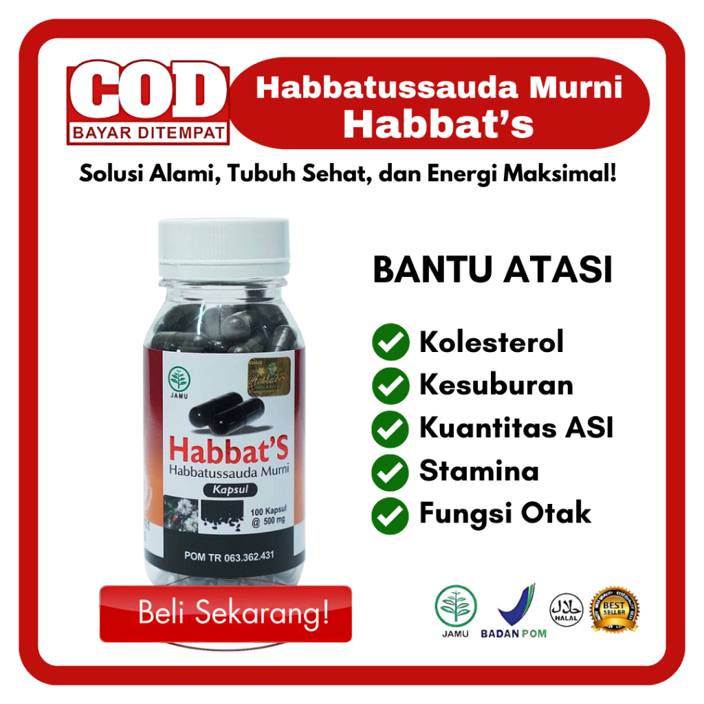 Jual Habbats Habbatussauda Murni 100 Kapsul | Habbat's Promil Original ...