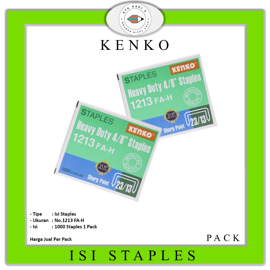 Jual KENKO - Isi Staples No.1213 13mm x 13 mm - Pack | Shopee Indonesia