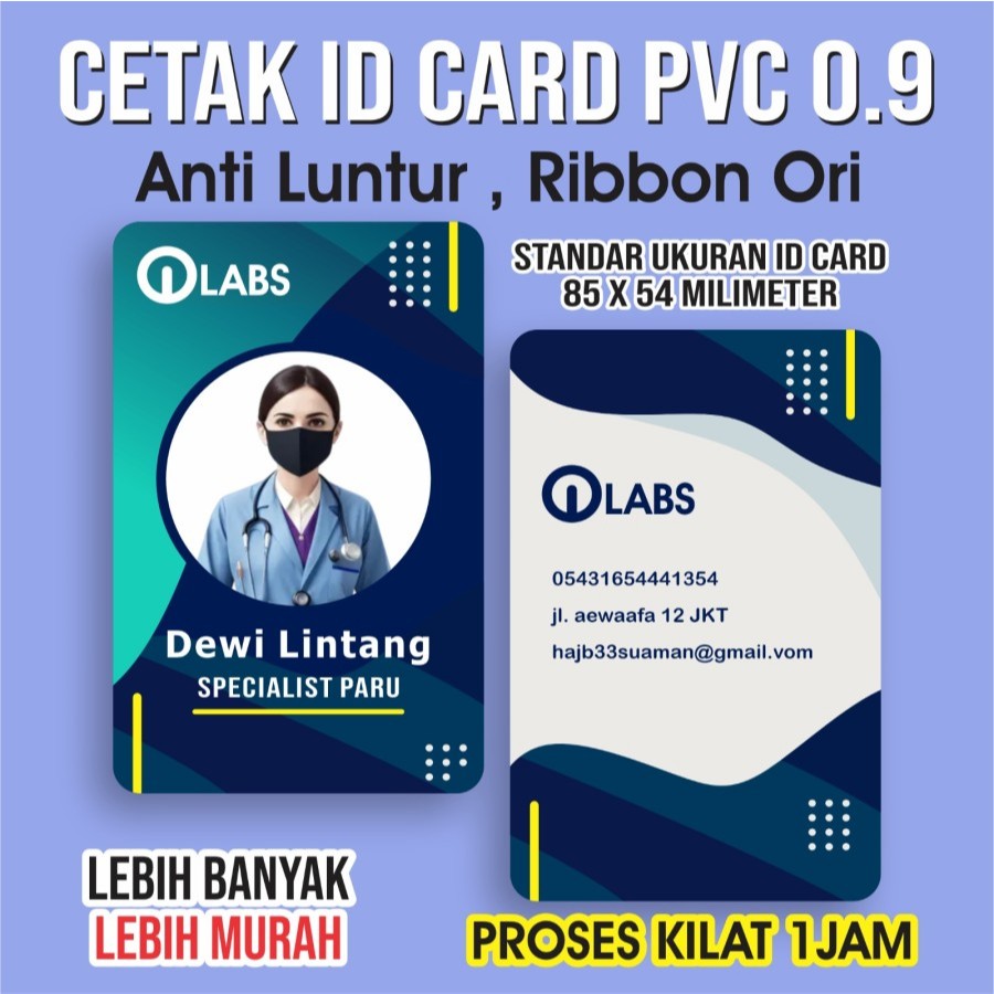 Jual Cetak Custom ID Card Murah / Cetak Kartu Anggota / Bahan ID Card ...