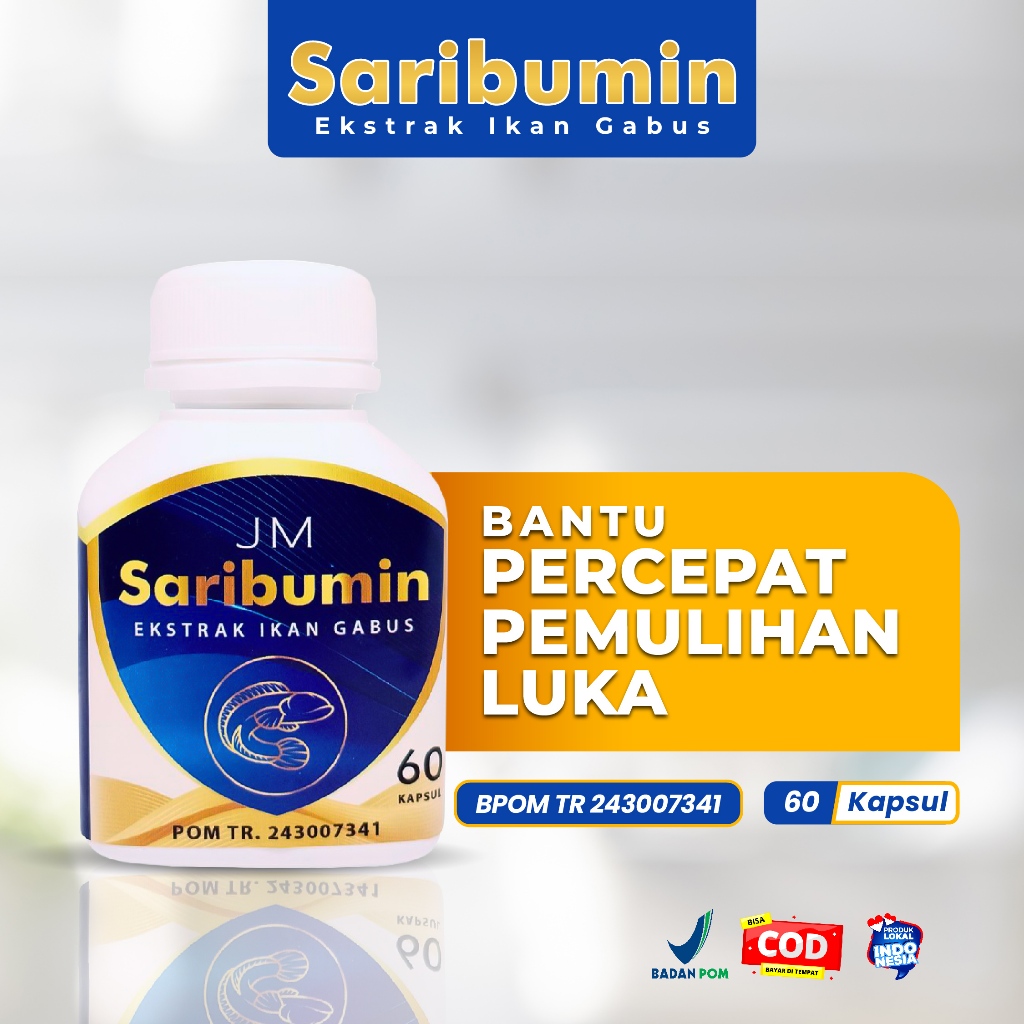 Jual SARIBUMIN kapsul Ekstrak ikan gabus channa striata 500mg obat bantu luka pasca operasi ...