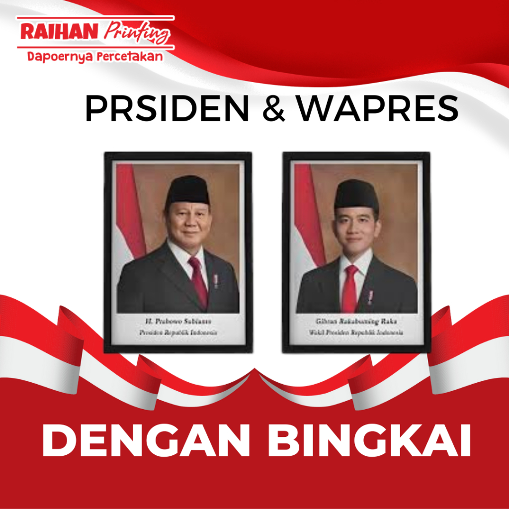 Jual Bingkai Frame foto Presiden Dan Wakil Presiden Periode 2024-2029 | Shopee Indonesia