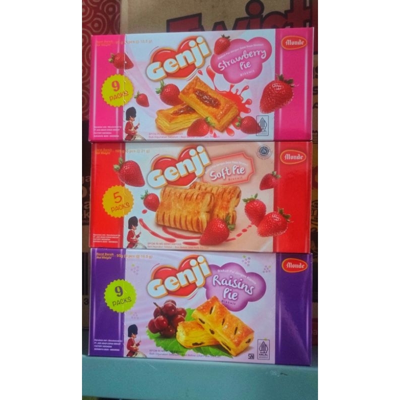 Jual Monde genji soft pie strawberry / raisin pie / strawberry pie BOX ...