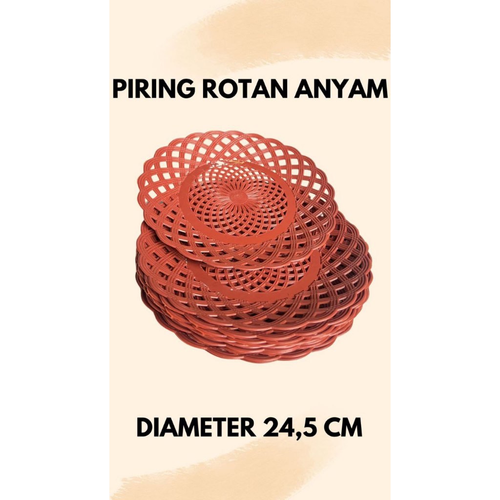 Jual PIRING ANYAM ROTAN PLASTIK ISI 12 PCS | Shopee Indonesia