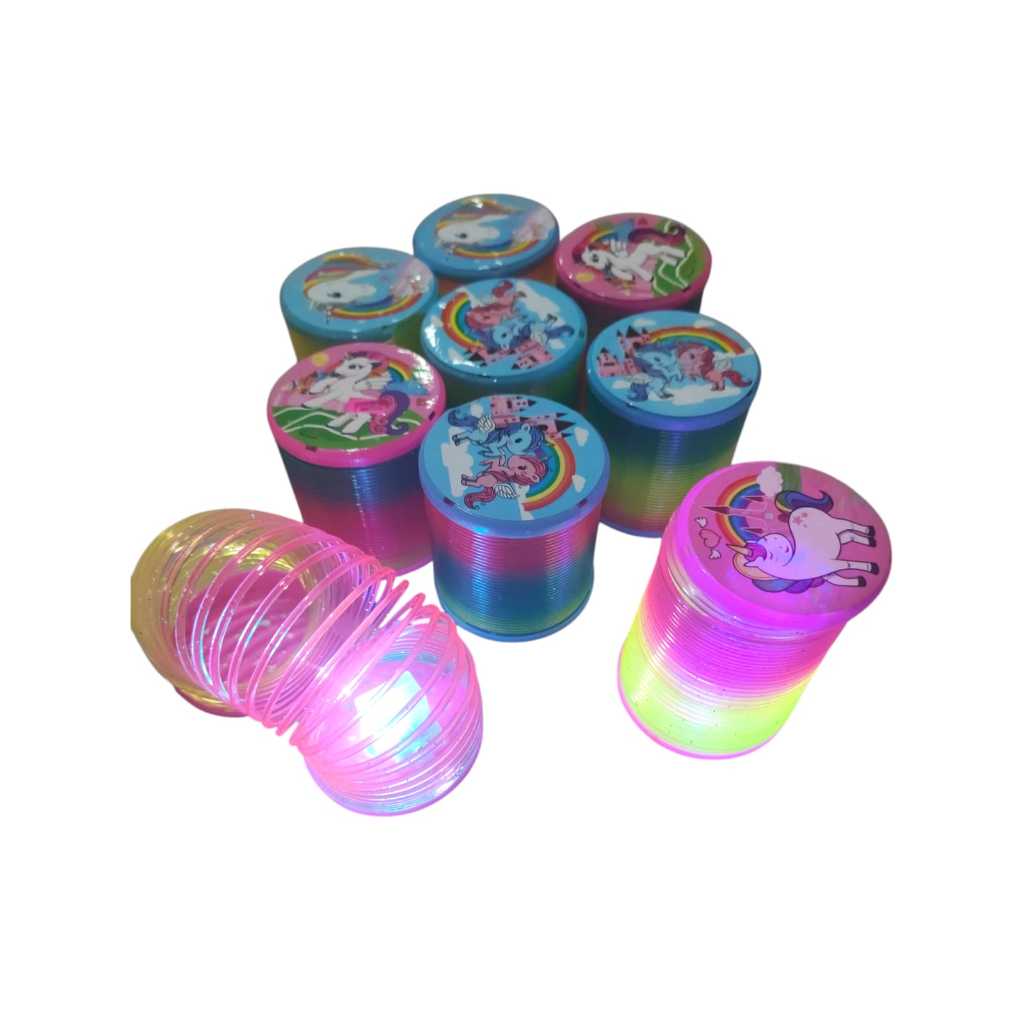 Jual Mainan Slinky Rainbow Magic Spring Led Lampu Warna Warni - Mainan ...