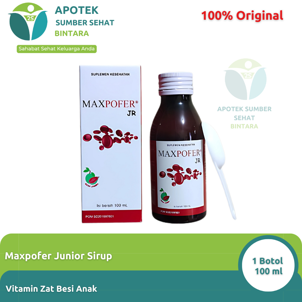 Jual Maxpofer Junior Sirup 100 ml - Vitamin Zat besi Anak | Shopee ...