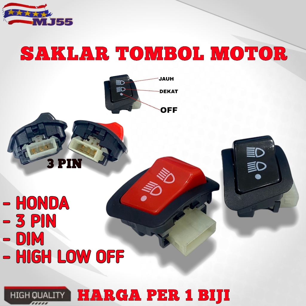 Jual Saklar dim saklar lampu jauh dekat pass beam 4 Pin Motor Honda ...