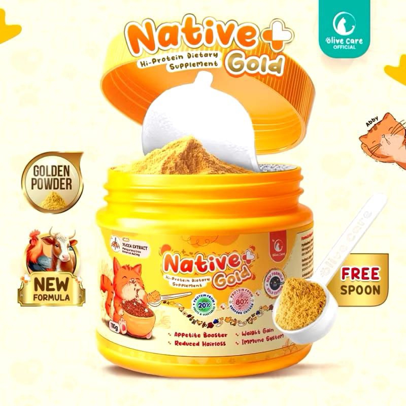 Jual Olive Care Native+ Gold Vitamin Kucing Tinggi Protein 110gr ...