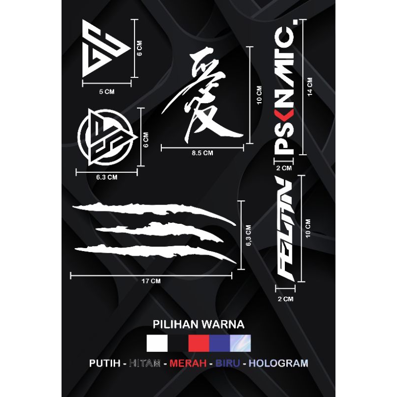 Jual STIKER VINYL CUTTING TIMBUL BERKUALITAS MOTOR 6PCS | Shopee Indonesia
