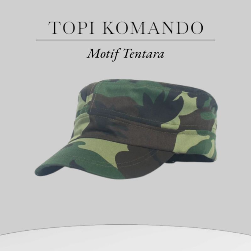 Jual Topi Motif Tentara Model Komando Militer Bordir - Topi Hijau Army ...