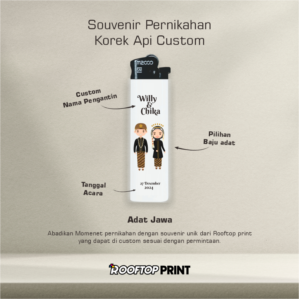 Jual Souvenir korek api pernikahan | Korek api custom | Print UV ...