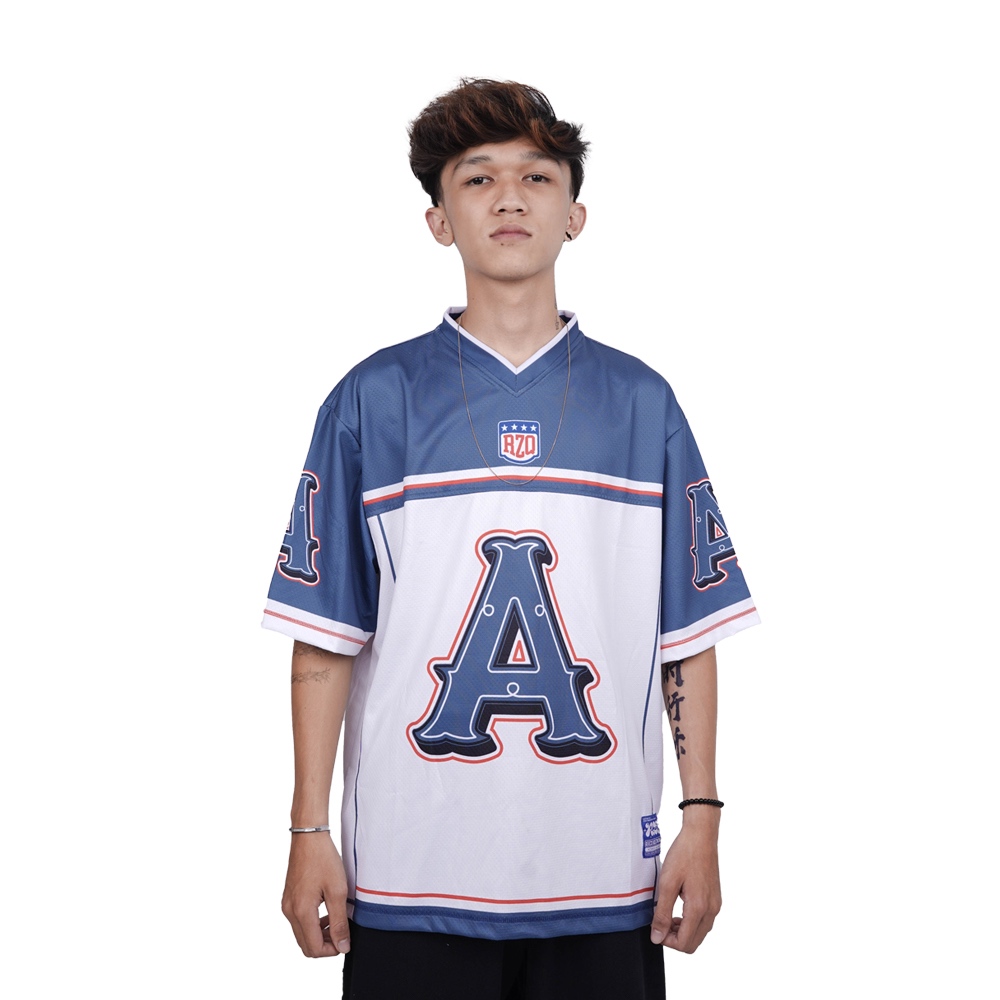 Jual RZQ / A / ALPHABET SERIES / Jersey / Oversize / Streetwear / Retro ...