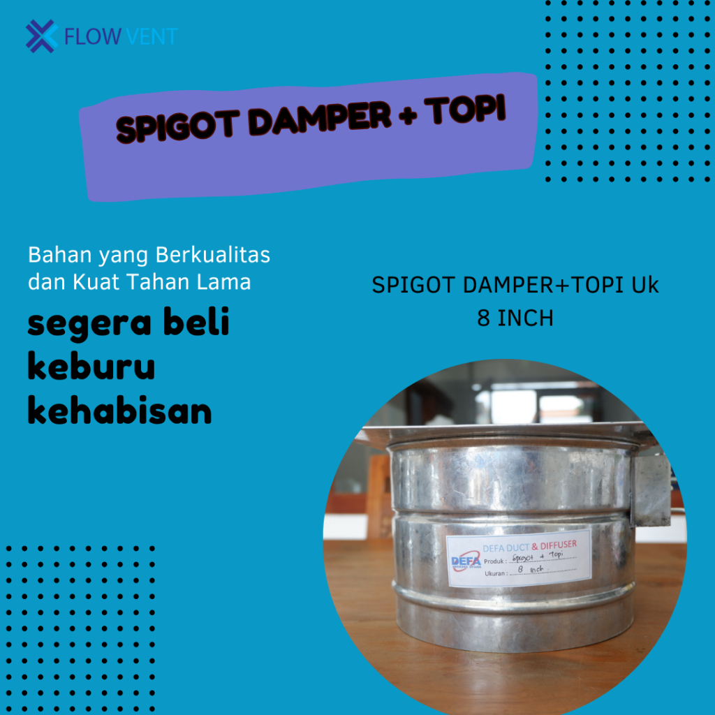 Jual SPIGOT DAMPER + TOPI 8 INCH | Shopee Indonesia