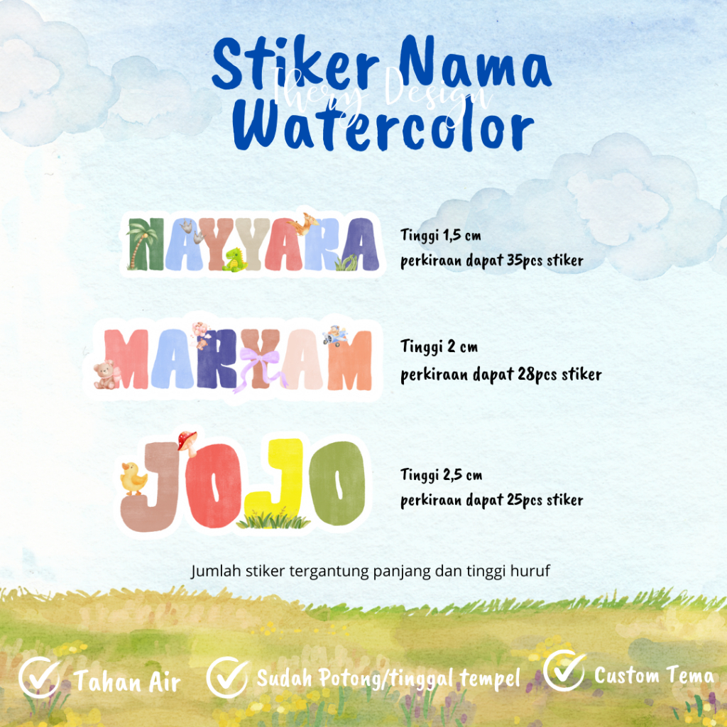 Jual Stiker Label Nama Waterproof Stiker Label Nama Tahan Air Stiker ...