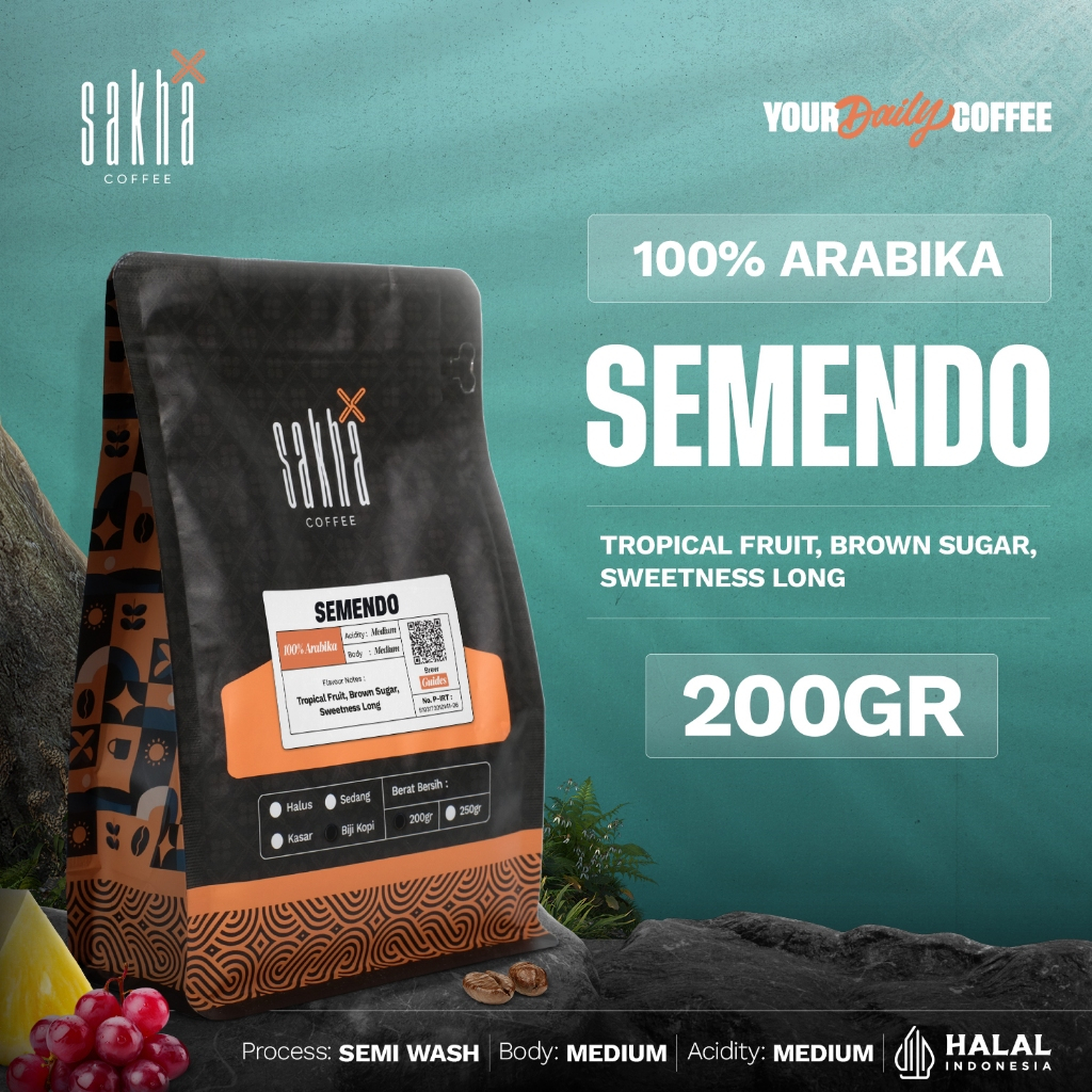 Jual Kopi Arabika Semendo Arabica Coffee Beans 200 Gram Coffe Roast ...