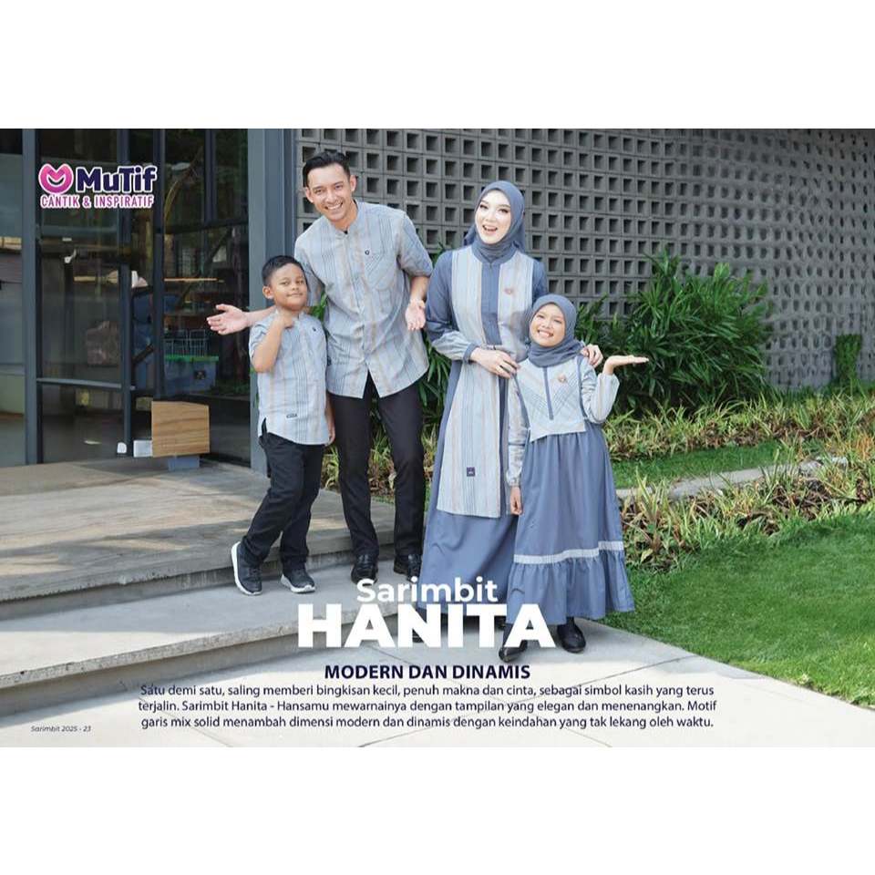 Jual ( Sarimbit Mutif Hanita Country Blue ) Gamis Mutif Hanita Koko ...