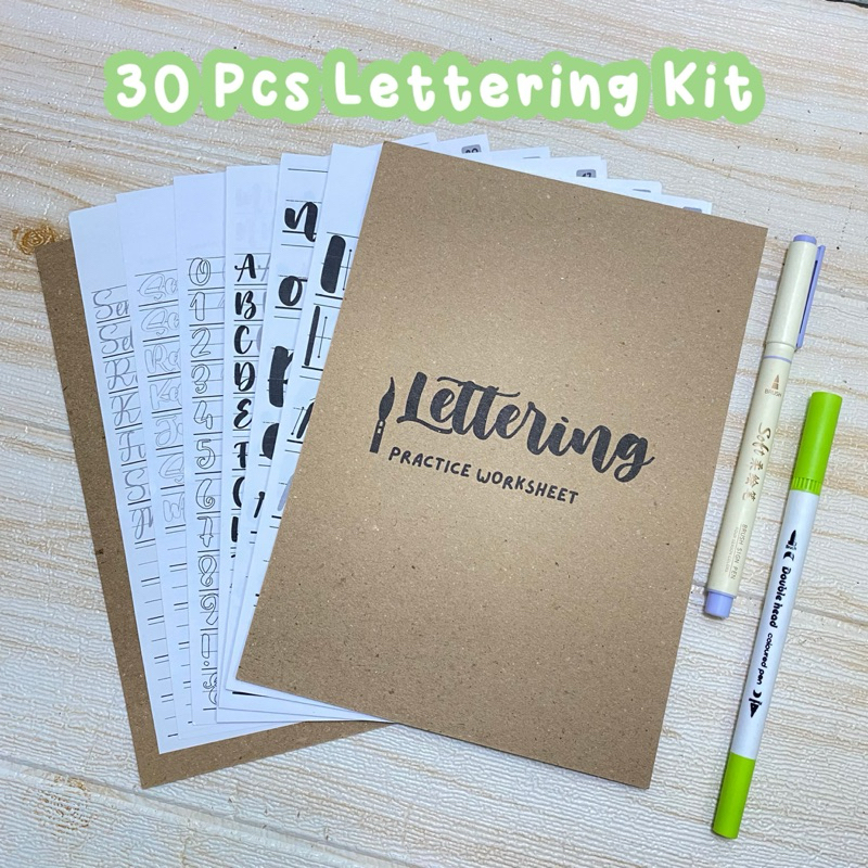 Jual Paket Belajar Hand Lettering Kit Calligraphy Practice Worksheet ...