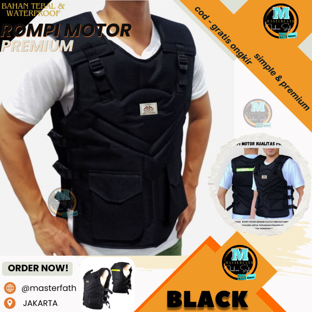 Jual vest rompi motor pria elegan Rompi Motor Anti angin Bahan ...